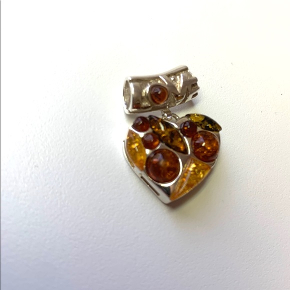 Jewelry | Tri Color Heart Baltic Amber Pendant | Poshmark